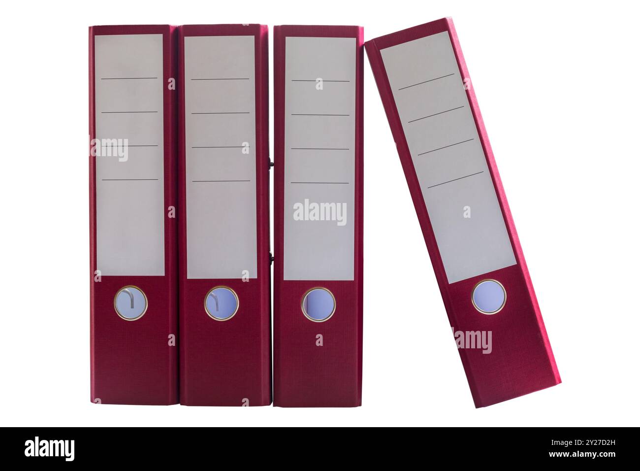 red lever arch files isolated on white background Stock Photo - Alamy