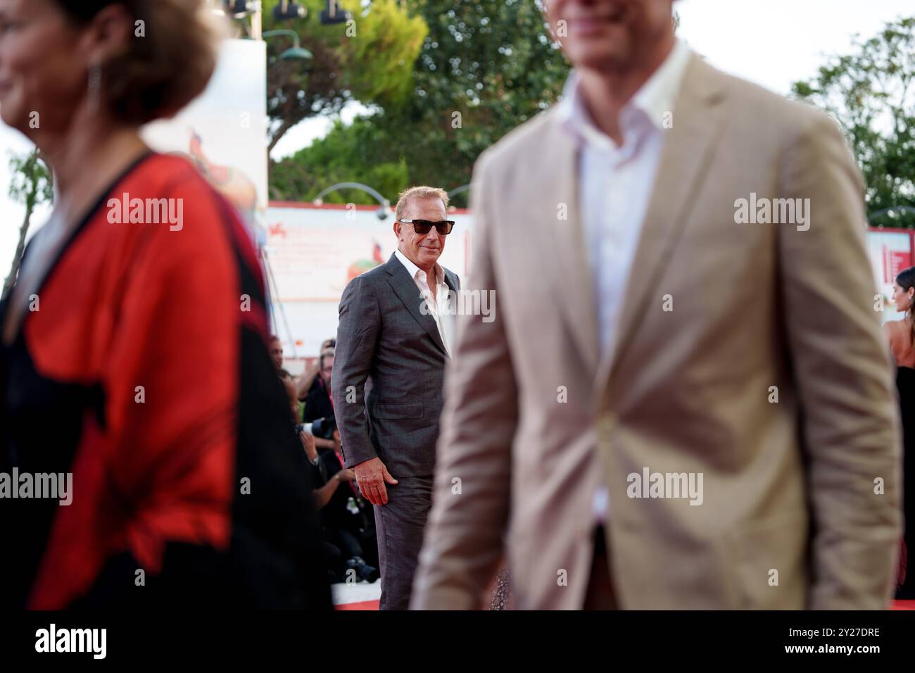 VENICE, ITALY - SEPTEMBER 07: Kevin Costner and Sienna Miller attend ...