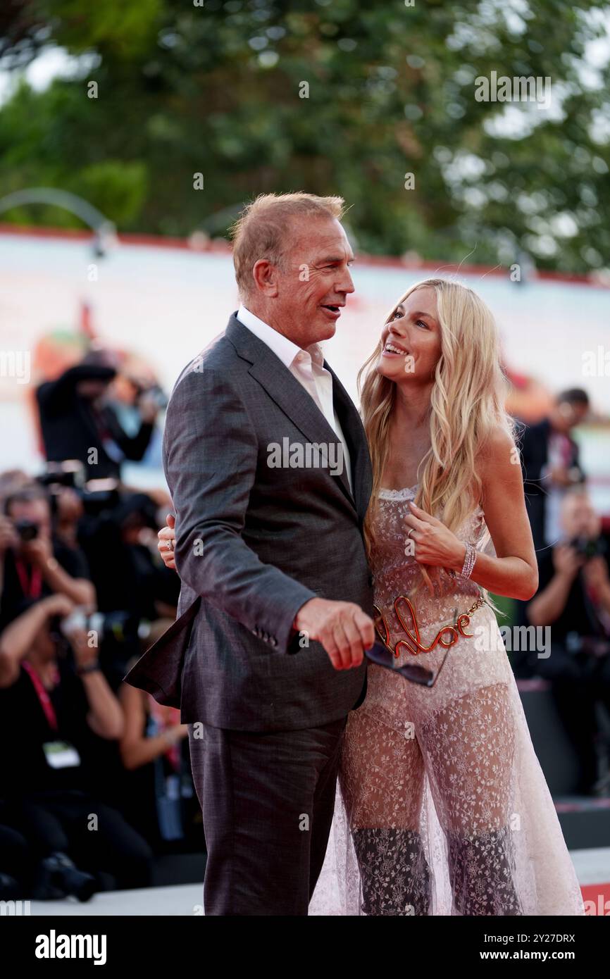 VENICE, ITALY - SEPTEMBER 07: Kevin Costner and Sienna Miller attend ...