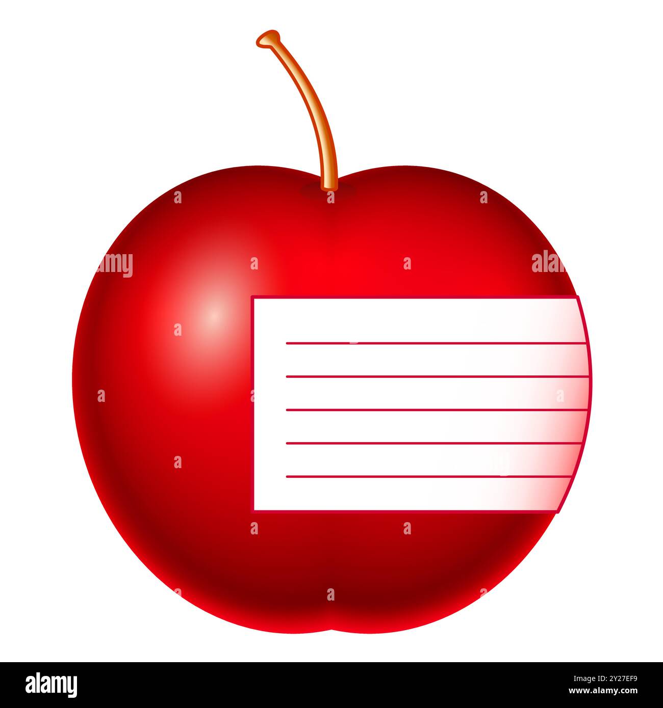 Illustration of ripe red apple fruit with sticker Stock Vector Image ...
