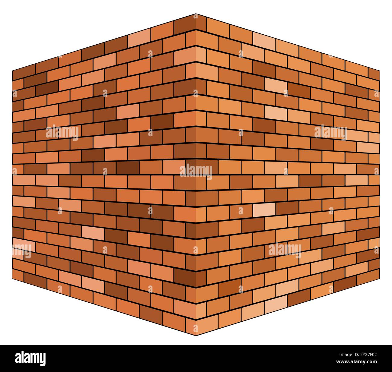 Illustration of the brick wall corner Stock Vector Image & Art - Alamy