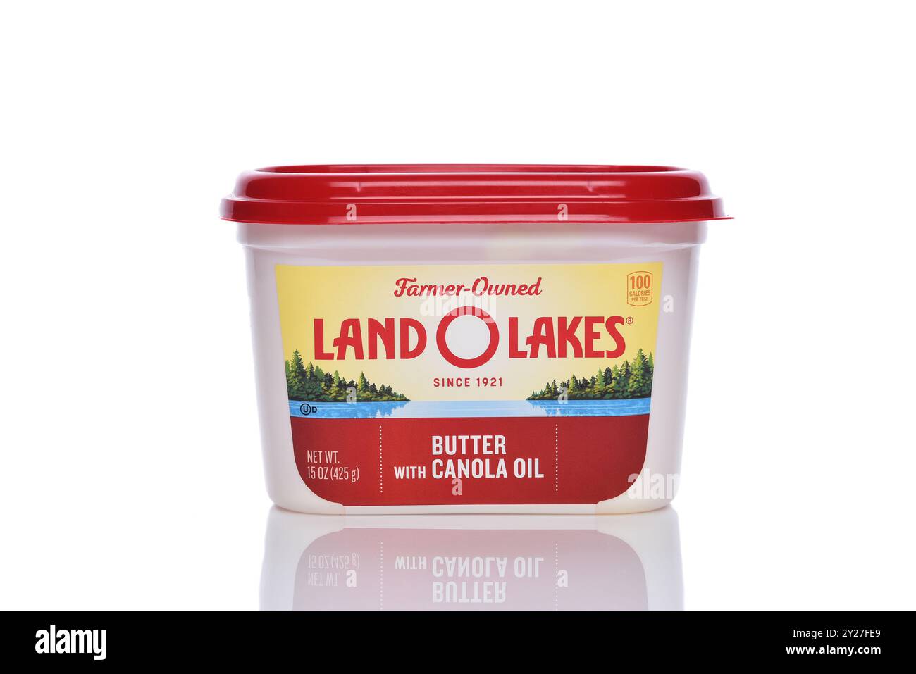 IRVINE, CALIFORNIA - 6 SEPT 2024: A tub of Land O Lakes Butter with ...