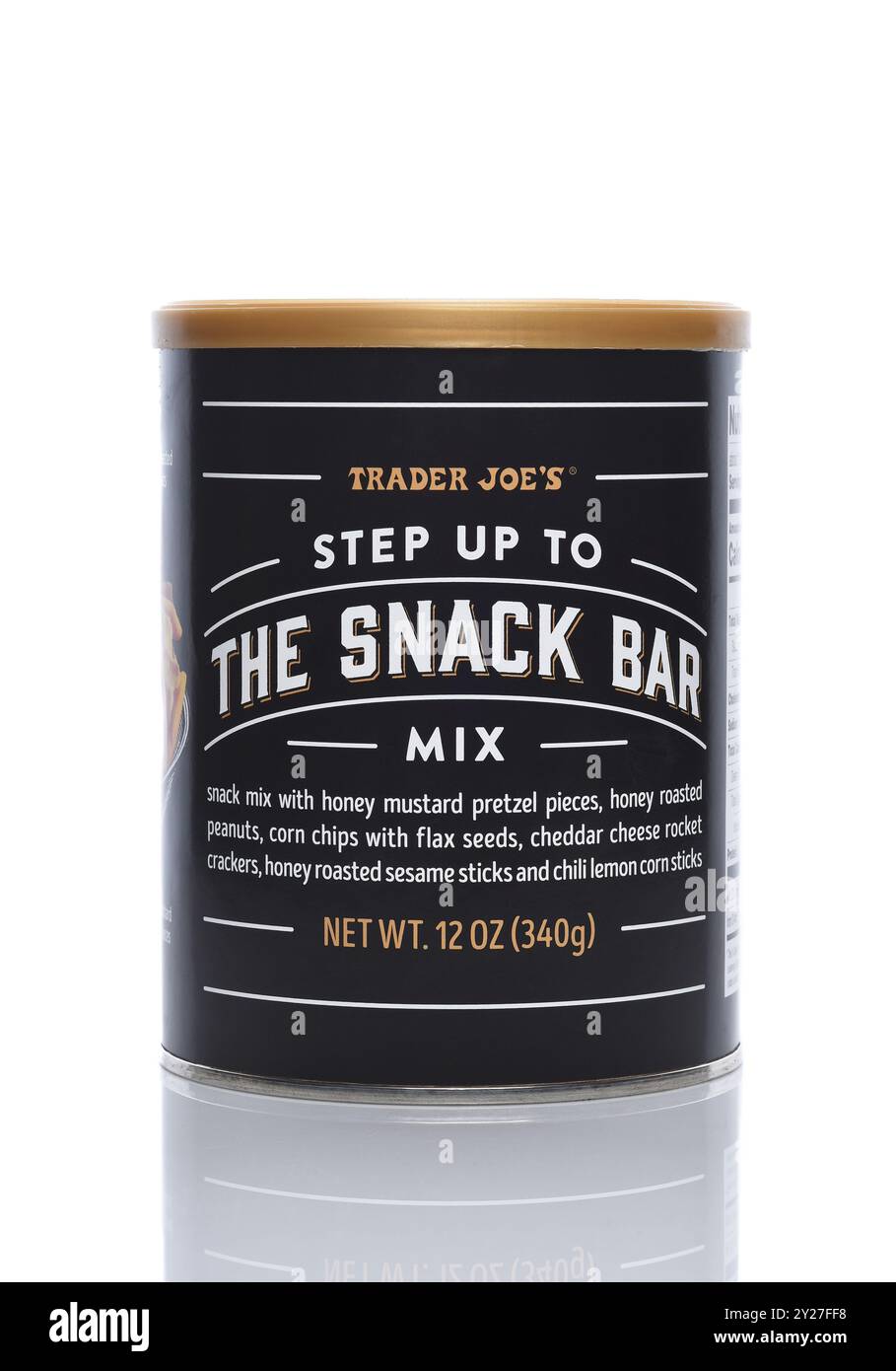 IRVINE, CALIFORNIA - 6 SEPT 2024: Acan of Trader Joes The Snack Bar Mix ...