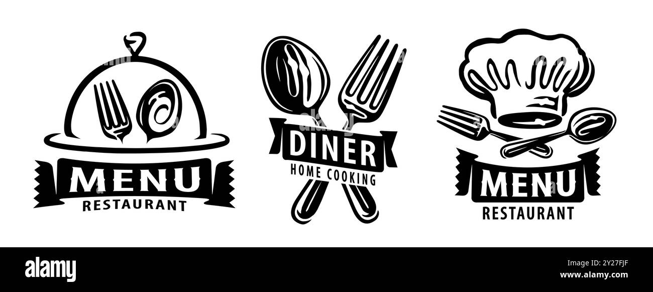 Restaurant concept. Diner, food service emblem. Set of badges and ...