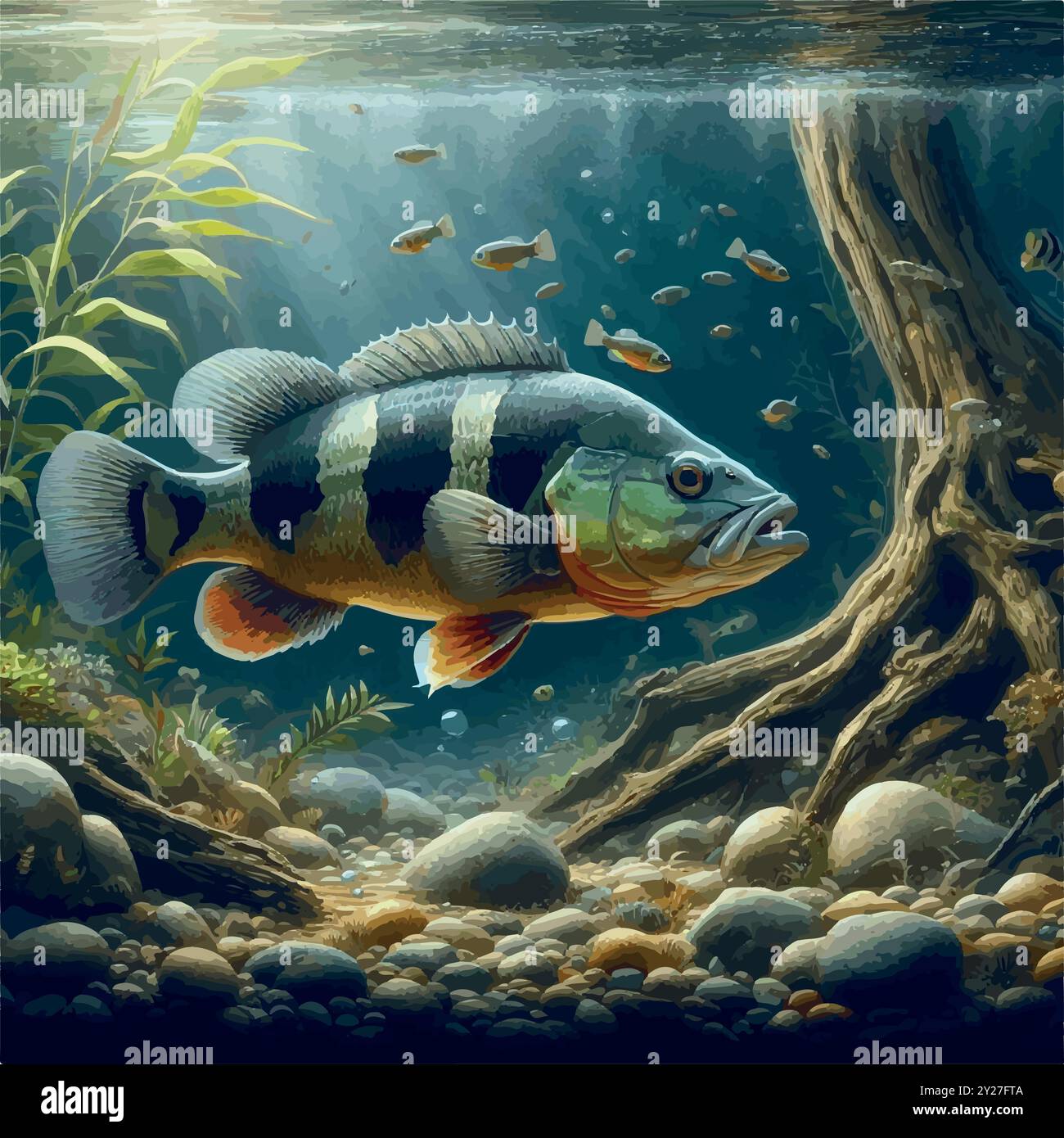 Peacock Bass Fish: The Colorful Predator of the Amazon. The Vibrant ...