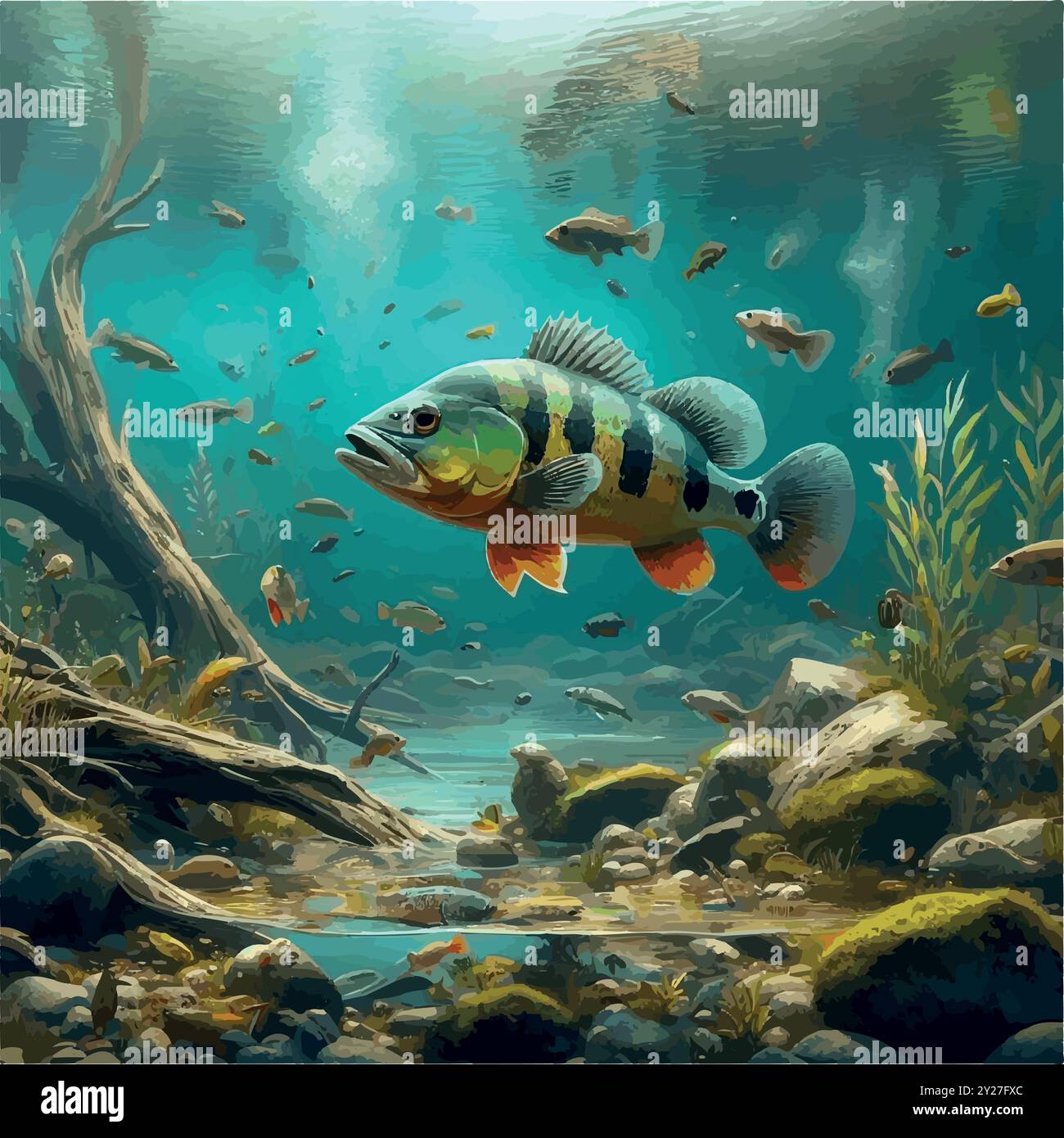 Peacock Bass Fish: The Colorful Predator of the Amazon. The Vibrant ...