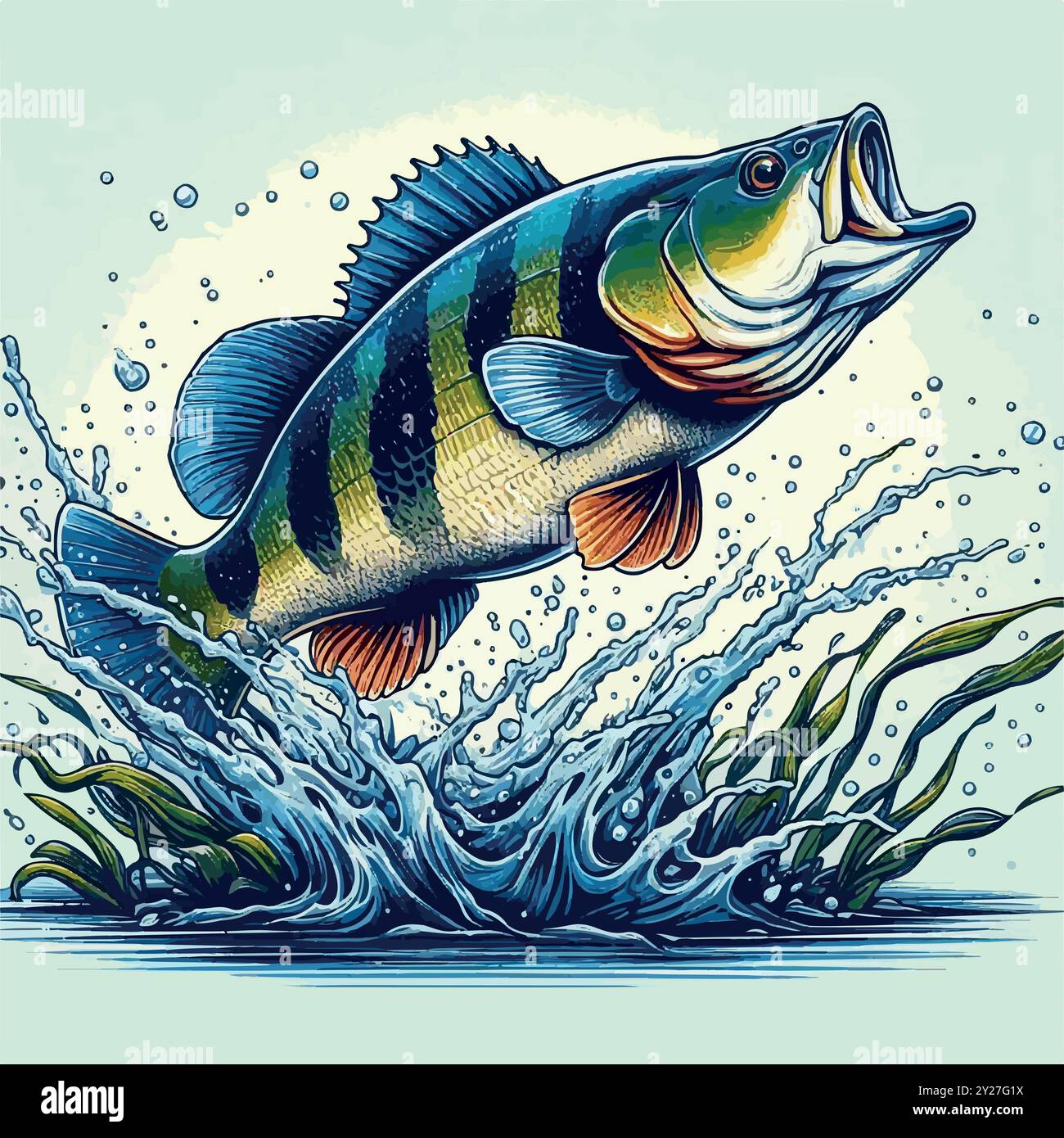 Peacock Bass Fish: The Colorful Champion of the Amazon Stock Vector ...