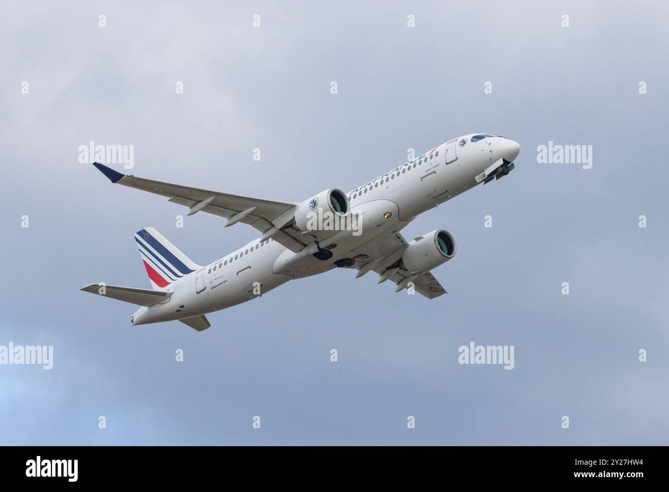 Air France Airbus a220 taking off from Helsinki Airport in Finland ...