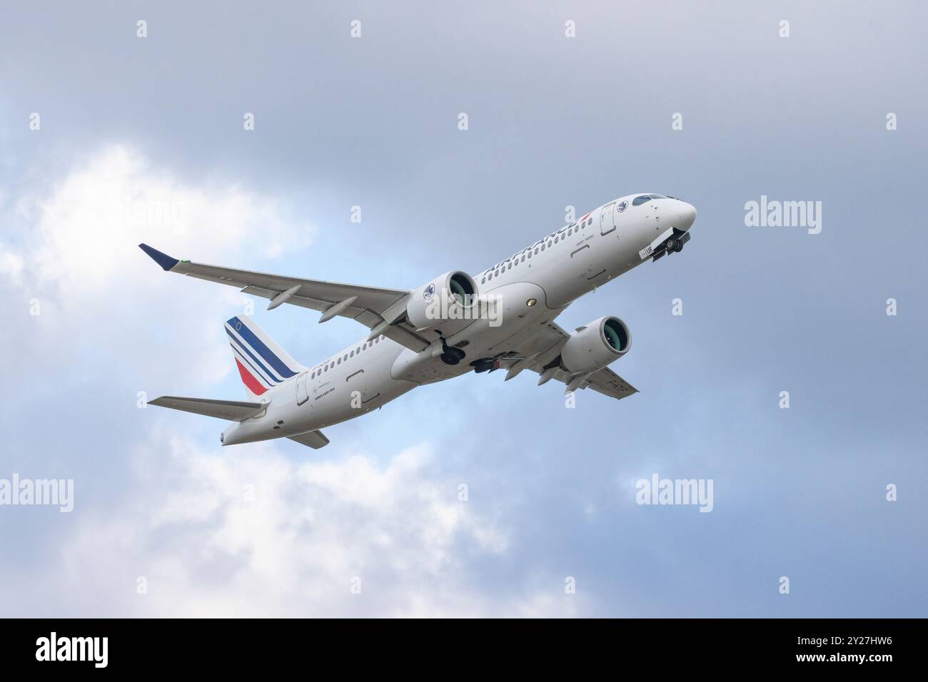 Air France Airbus a220 taking off from Helsinki Airport in Finland ...