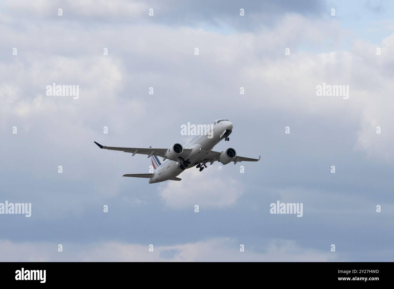 Air France Airbus a220 taking off from Helsinki Airport in Finland ...