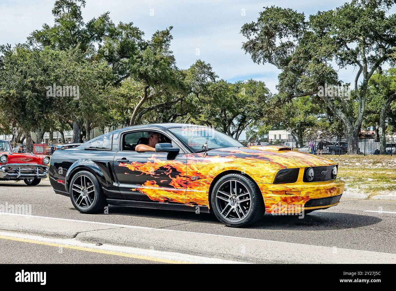 Gulfport, MS - October 07, 2023: Wide angle front corner view of a 2007 ...