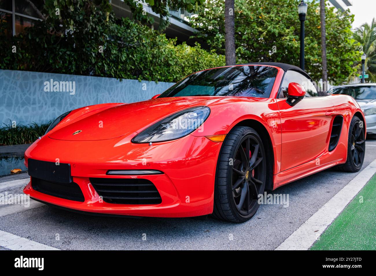 Miami Beach, Florida USA - June 9, 2024: 2018 Porsche 718 Boxter s ...