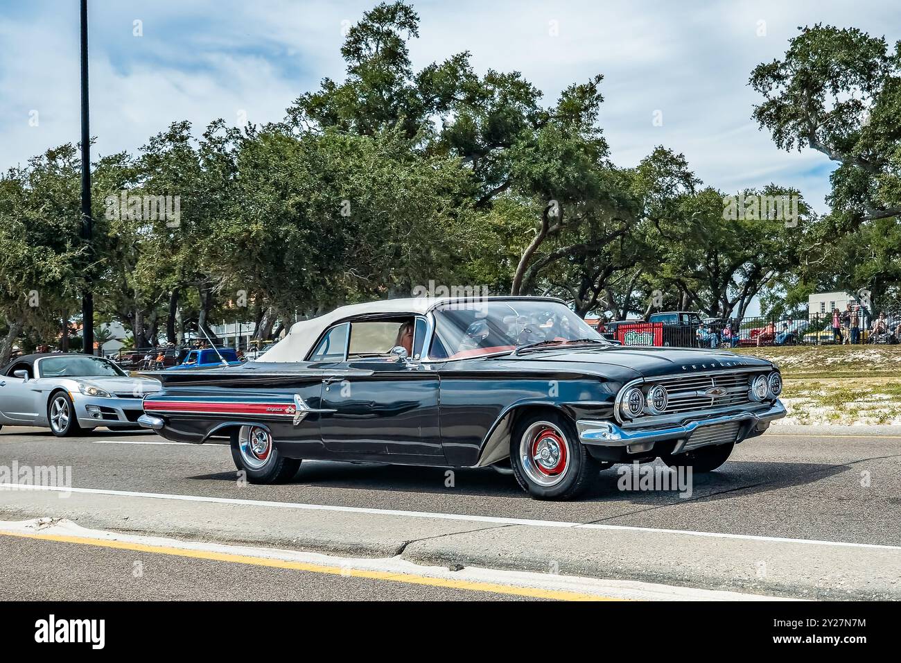 Gulfport, MS - October 07, 2023: Wide angle front corner view of a 1960 ...