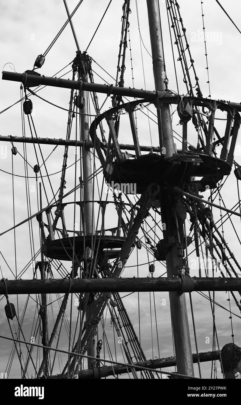 Fore Mast And Main Mast, Spars, Yardarms,Ropes,Blocks,Pulleys Of The ...