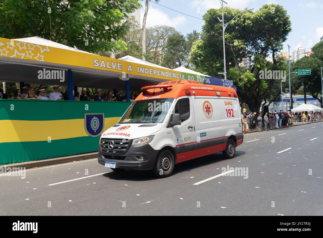 Salvador, Bahia, Brazil - September 07, 2024: An ambulance is seen ...