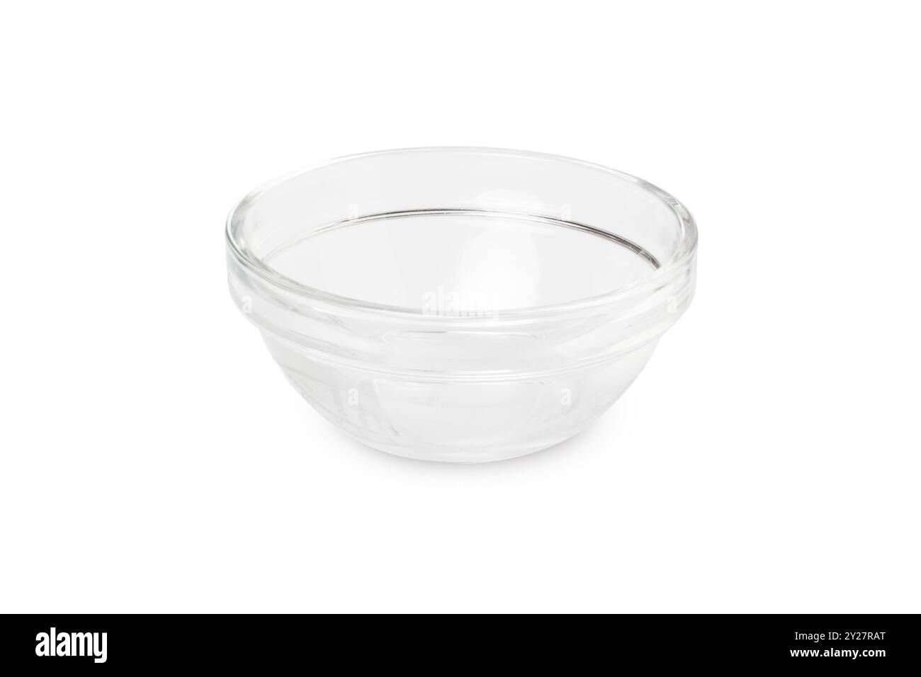 Transparent glass bowl isolated on white background with clipping path ...