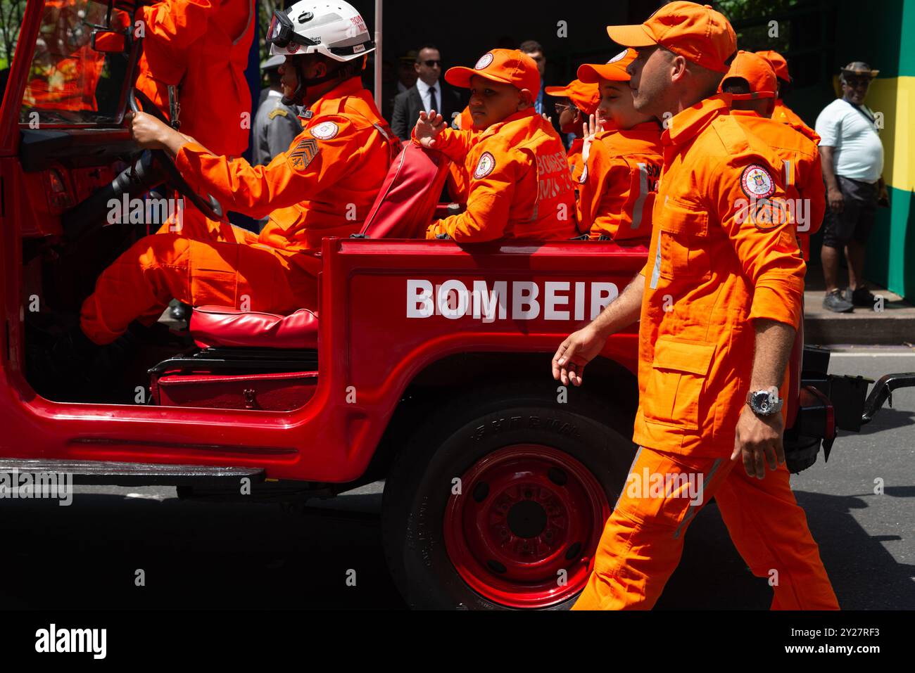 Salvador, Bahia, Brazil - September 07, 2024: Military personnel parade ...