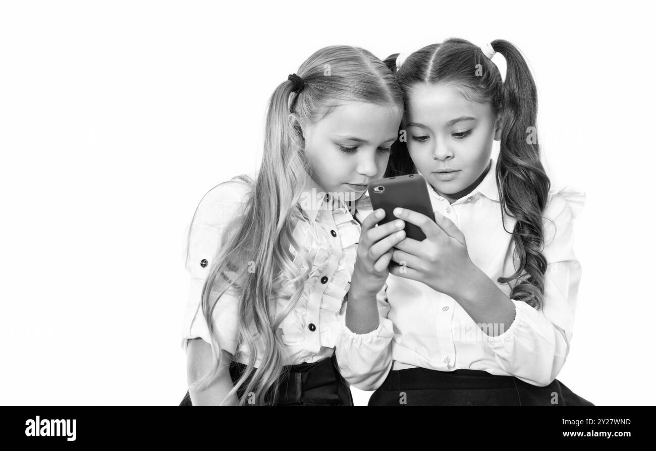 girls children engaged in lively conversations. messaging school girls ...