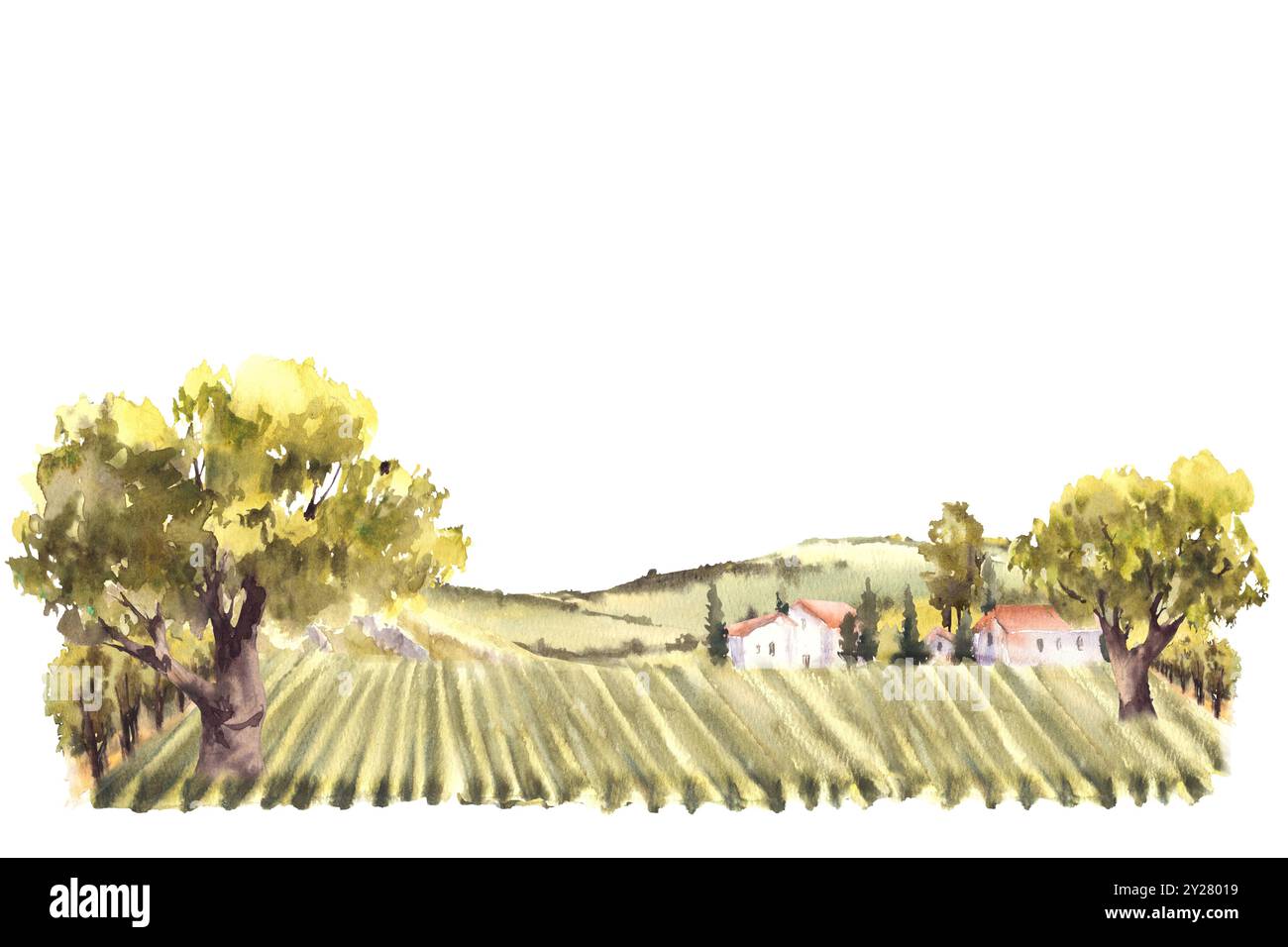 Watercolor farm scene clipart hi-res stock photography and images - Alamy