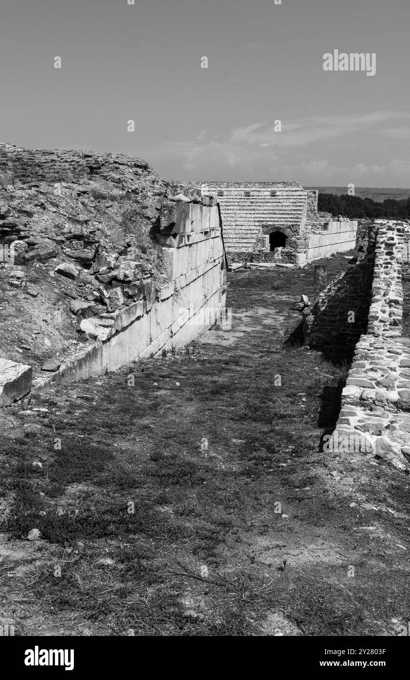 Ancient Macedonian City of Stobi: Amphitheatre, Stone Wall, and Tribune ...