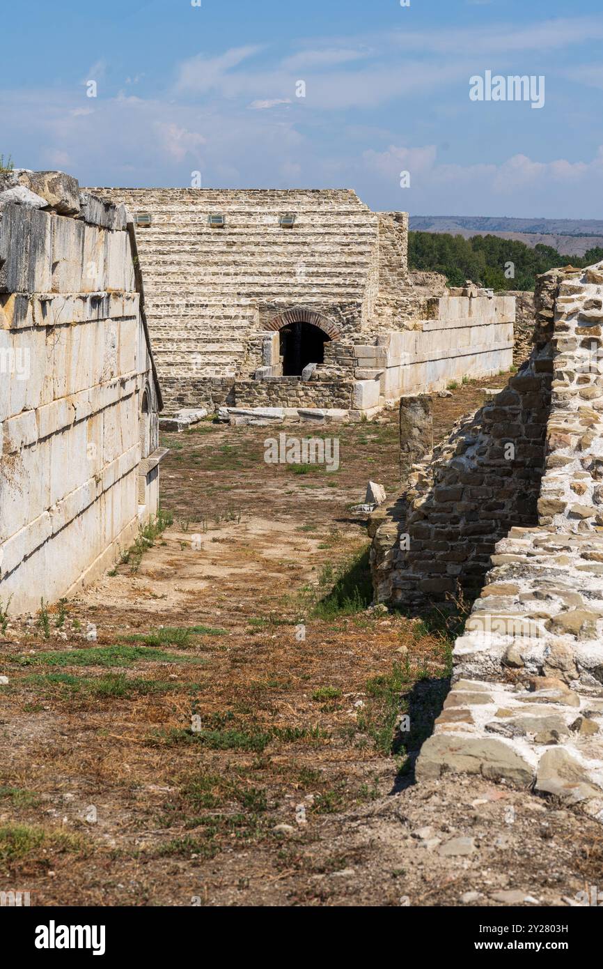 Ancient Macedonian City of Stobi: Amphitheatre, Stone Wall, and Tribune ...