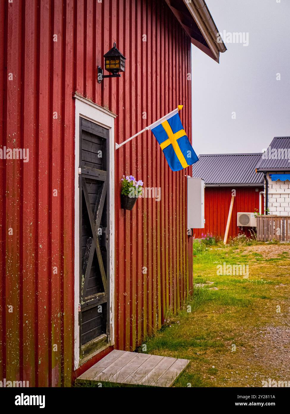 White boat swedish flag hi-res stock photography and images - Alamy
