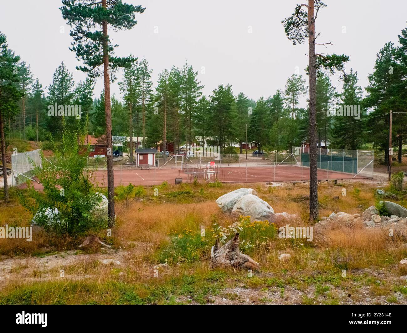 Tennis court in Norrfjarden, Nordmaling, Sweden Stock Photo - Alamy