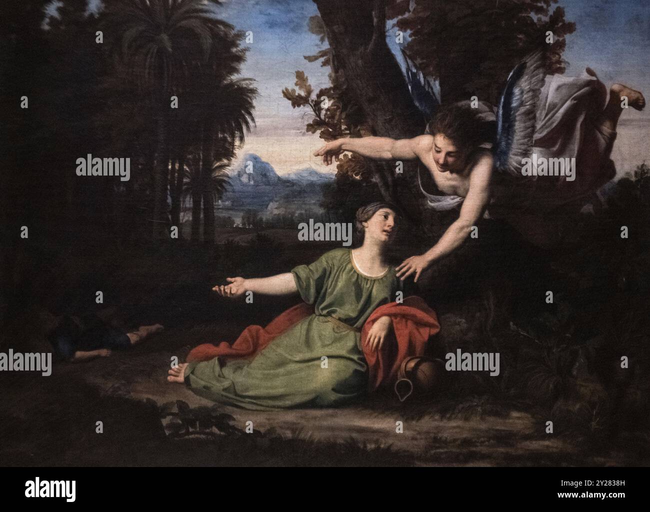 Angel appearing to hagar and ishmael in the desert hi-res stock ...