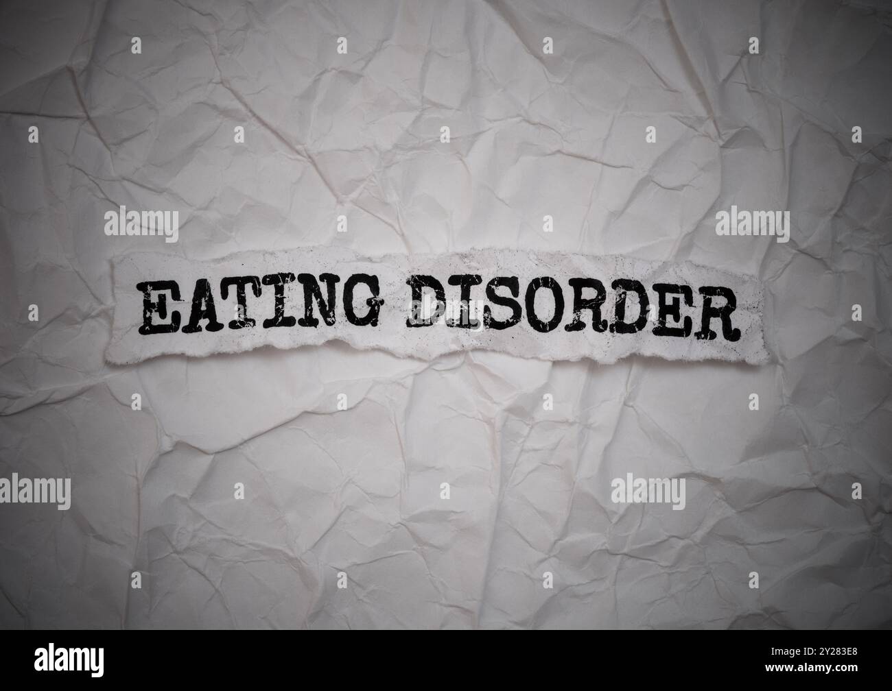 Crumpled piece of paper with words Eating Disorder on a crumpled paper ...