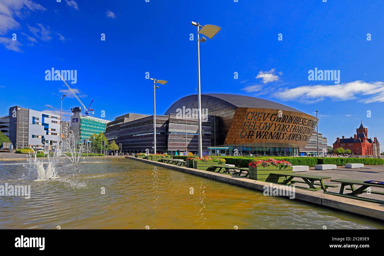 The Millennium Centre concert hall, and Pierhead building, Cardiff Bay ...