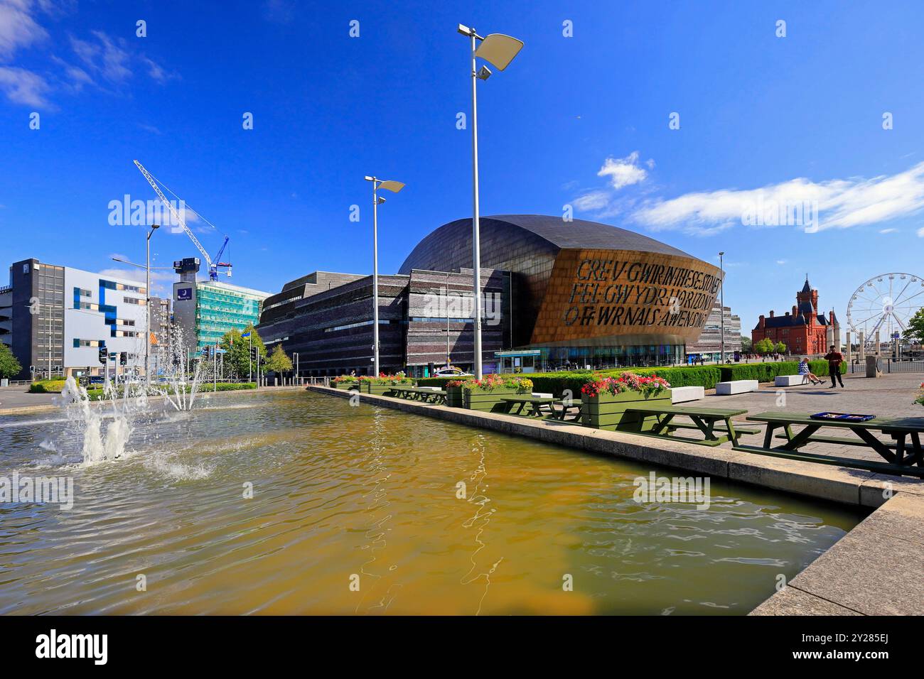 The Millennium Centre concert hall, and Pierhead building, Cardiff Bay ...