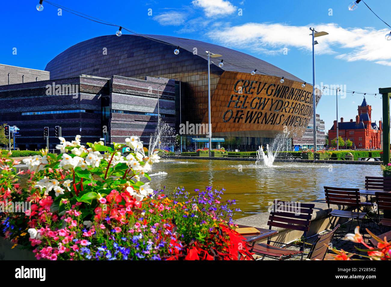 The Millennium Centre concert hall, and Pierhead building, Cardiff Bay ...