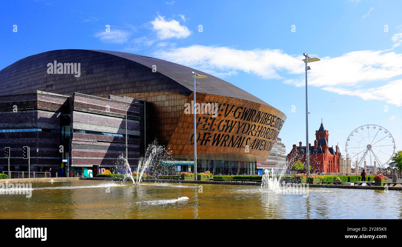 The Millennium Centre concert hall, and Pierhead building, Cardiff Bay ...