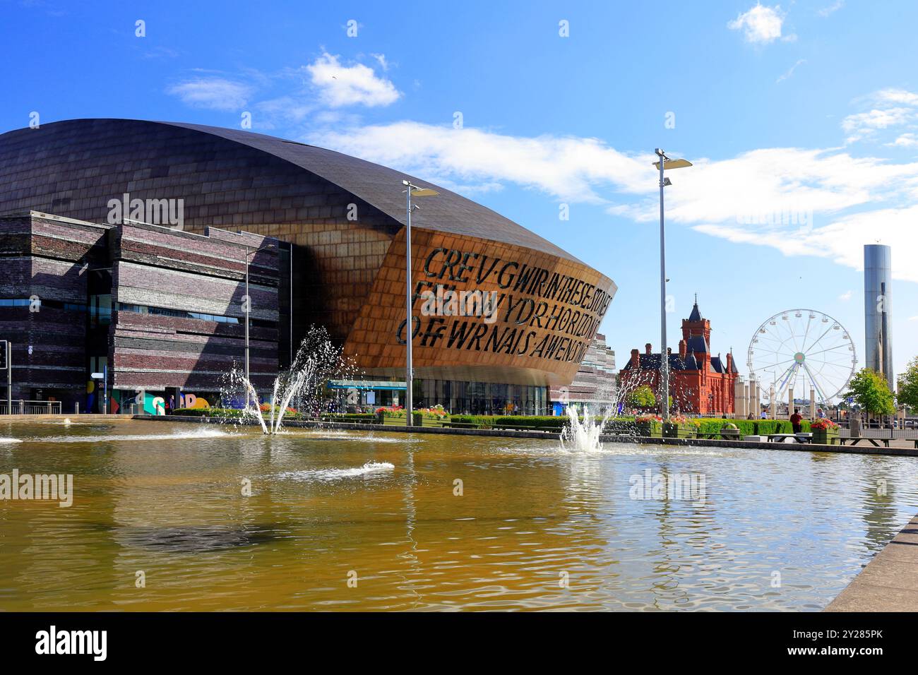 The Millennium Centre concert hall, and Pierhead building, Cardiff Bay ...