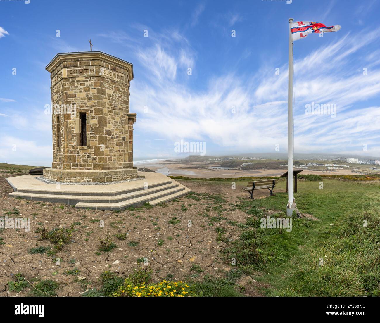 The Compass Point Storm Tower and RNLI flag overlooking the estuary on ...