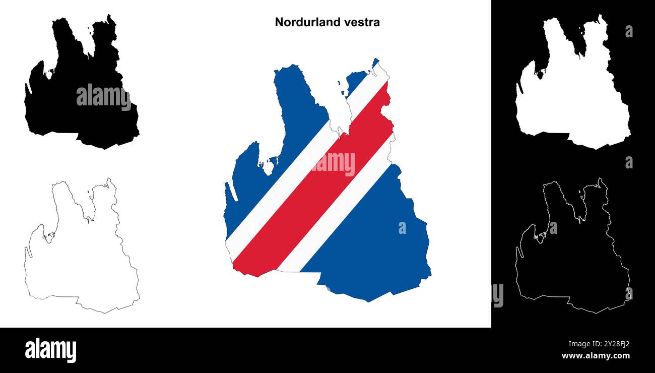 Nordurland vestra region outline map set Stock Vector Image & Art - Alamy