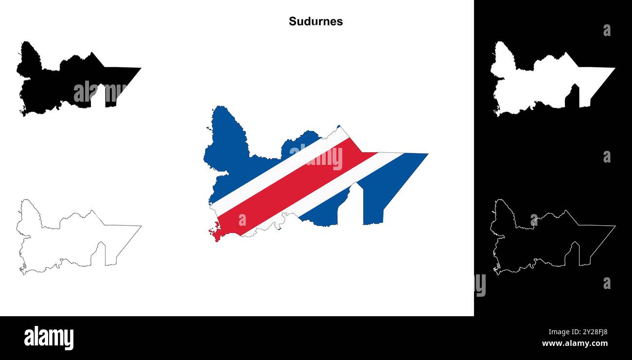 Sudurnes region outline map set Stock Vector Image & Art - Alamy