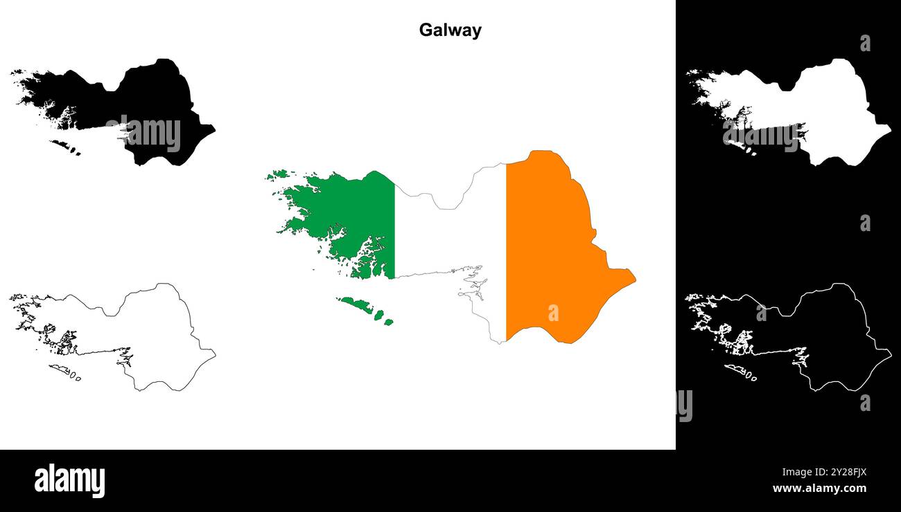 Galway county outline map set Stock Vector Image & Art - Alamy