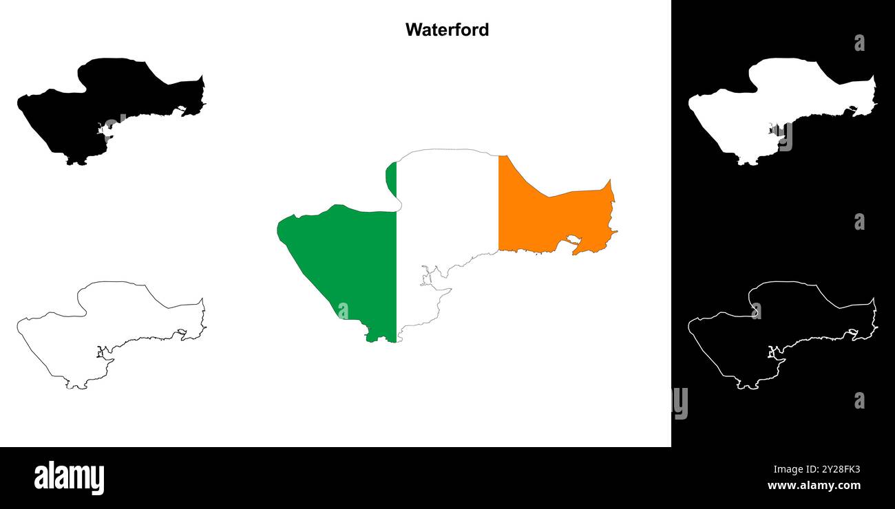 Waterford county outline map set Stock Vector Image & Art - Alamy
