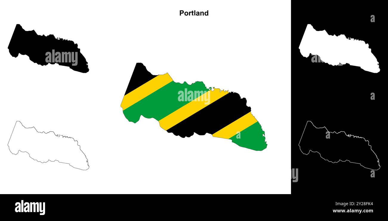 Portland parish outline map set Stock Vector Image & Art - Alamy