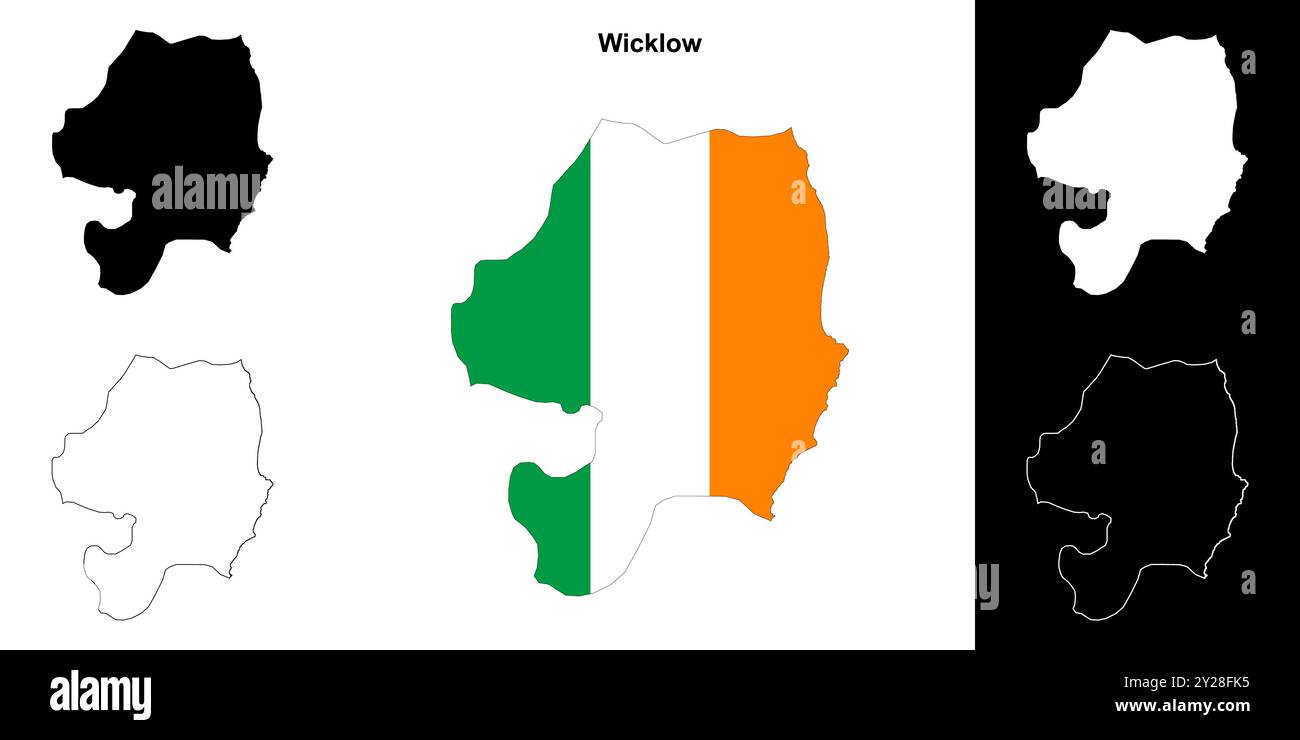 Wicklow county outline map set Stock Vector Image & Art - Alamy