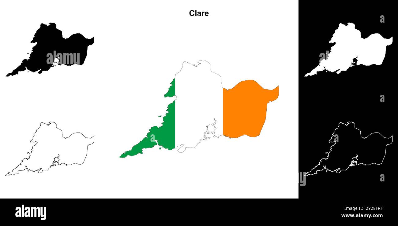 Clare county outline map set Stock Vector Image & Art - Alamy
