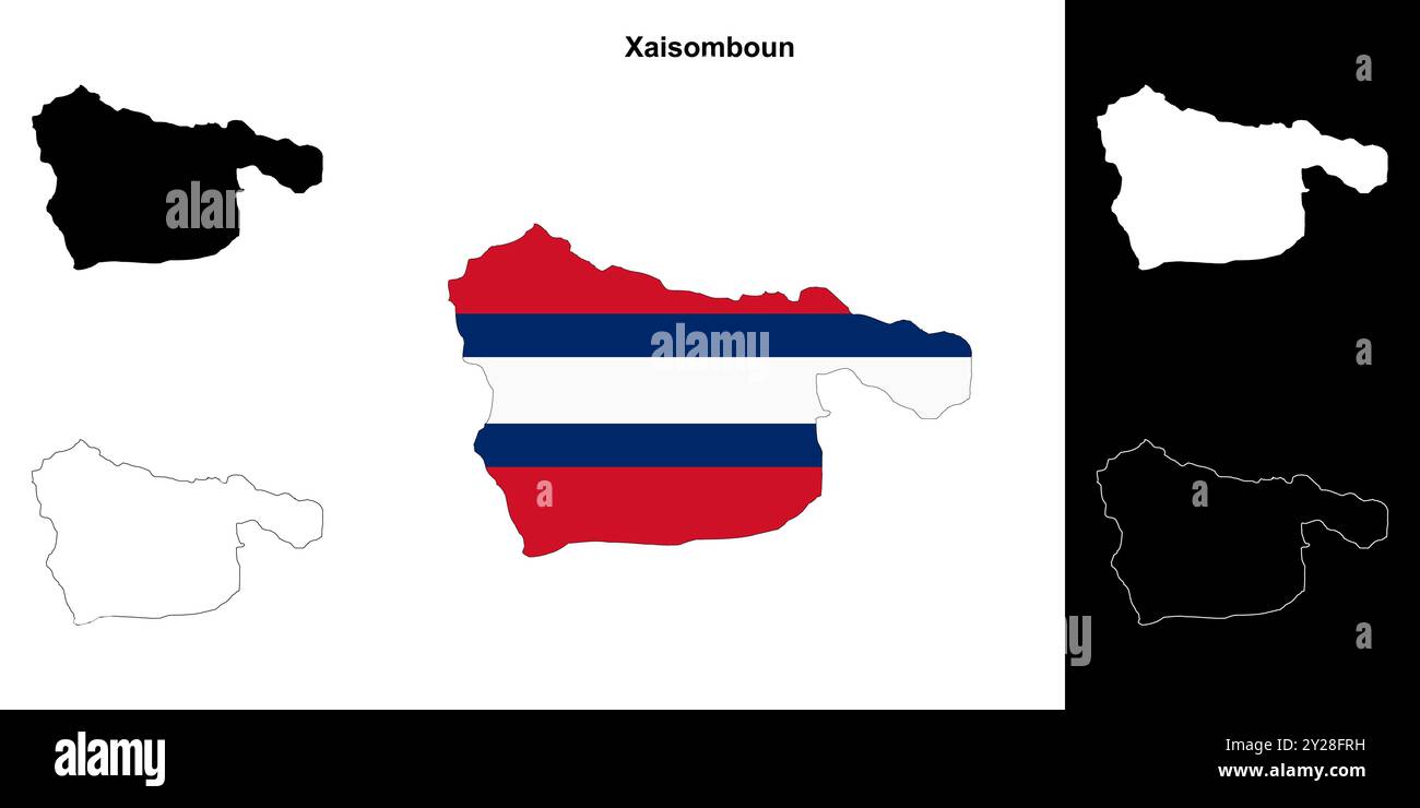 Xaisomboun province outline map set Stock Vector Image & Art - Alamy