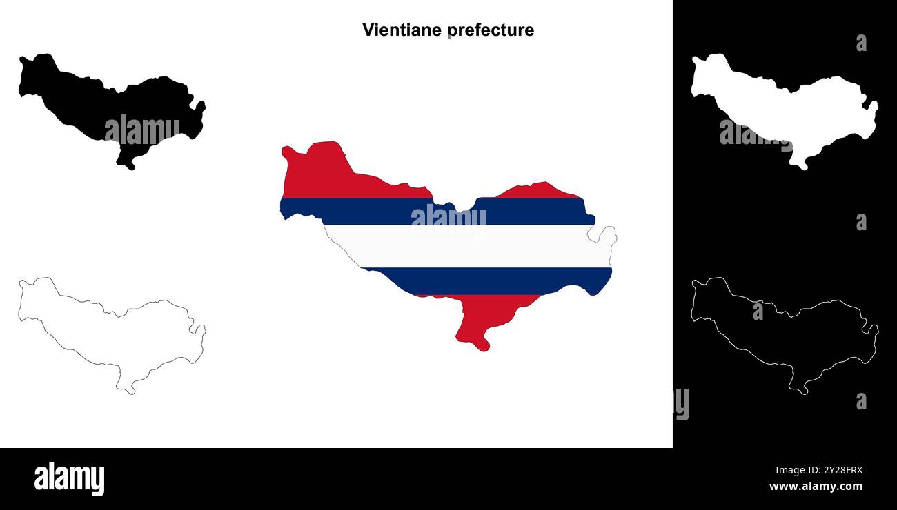 Vientiane prefecture province outline map set Stock Vector Image & Art ...