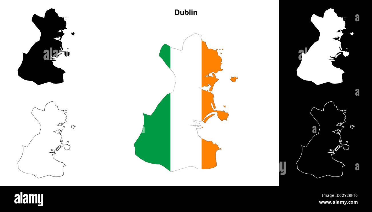 Dublin county outline map set Stock Vector Image & Art - Alamy