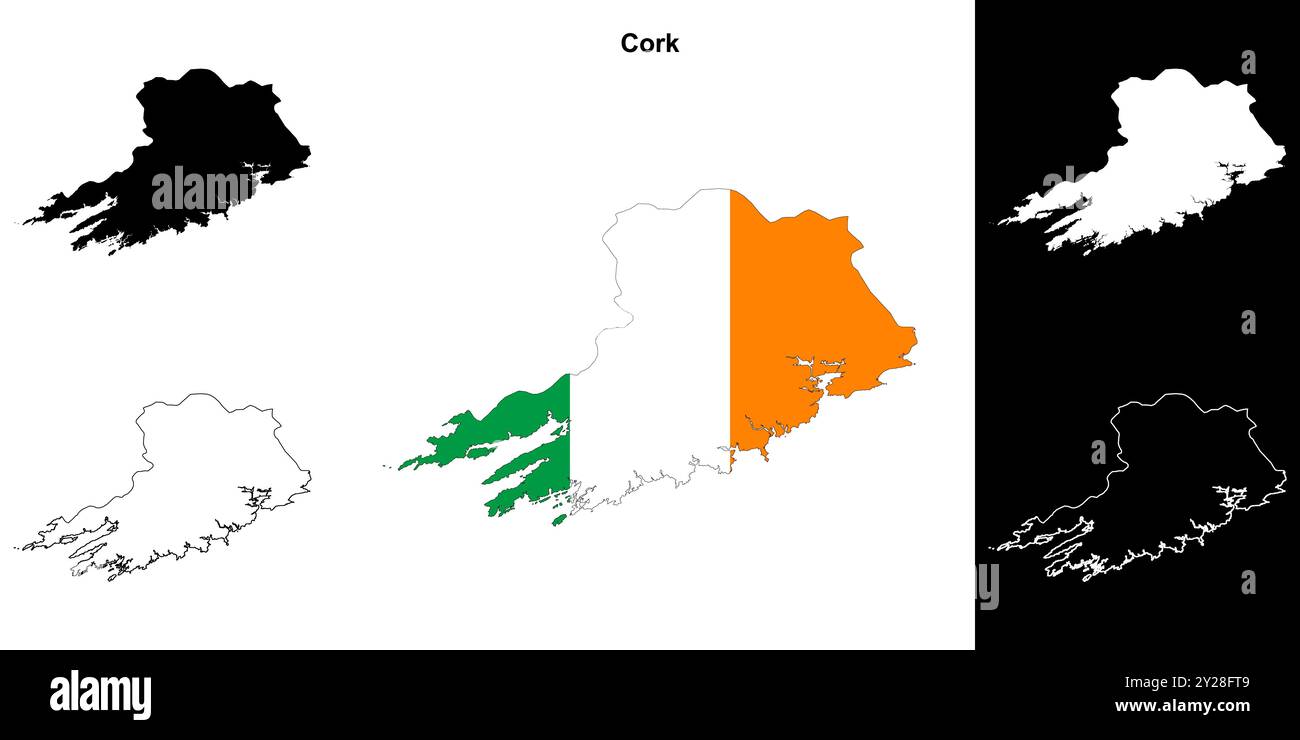 Cork county outline map set Stock Vector Image & Art - Alamy