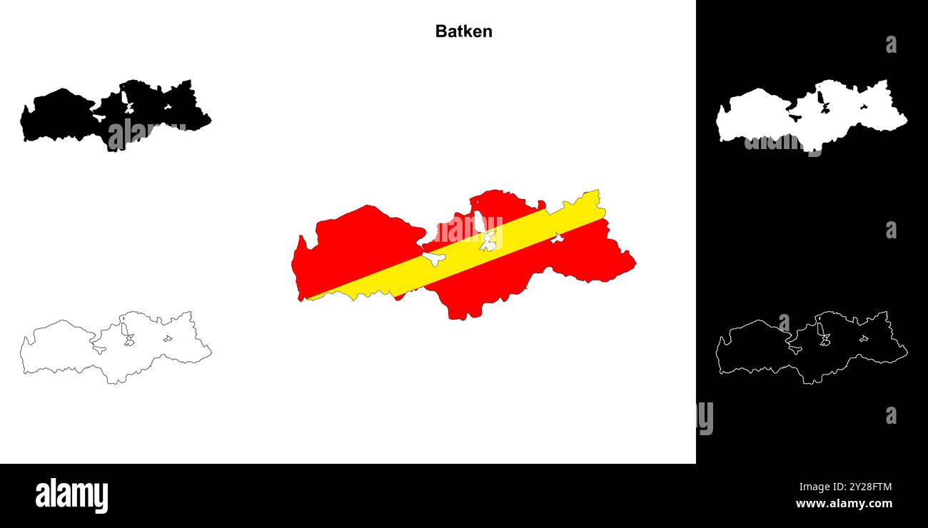 Batken region outline map set Stock Vector Image & Art - Alamy