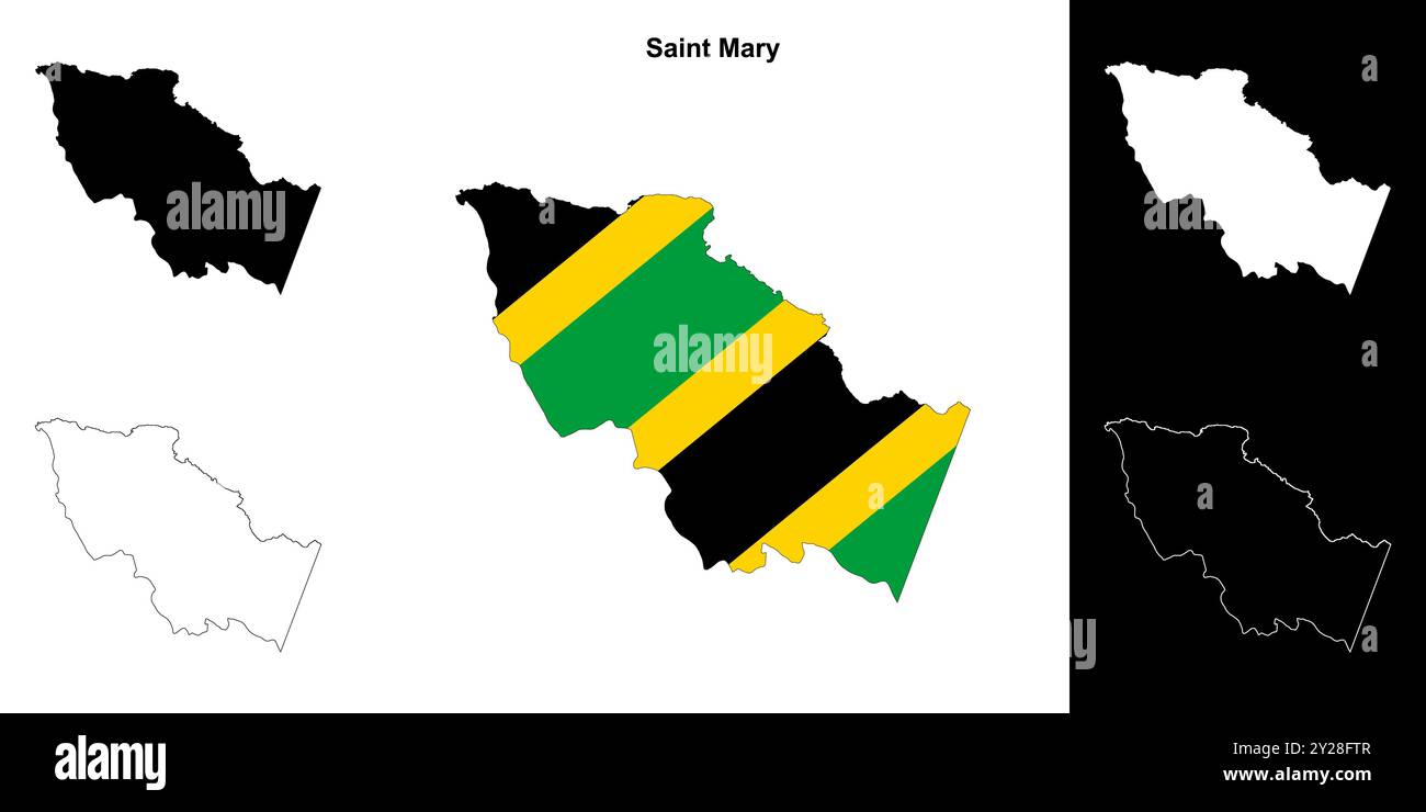 Saint mary outline map hi-res stock photography and images - Alamy