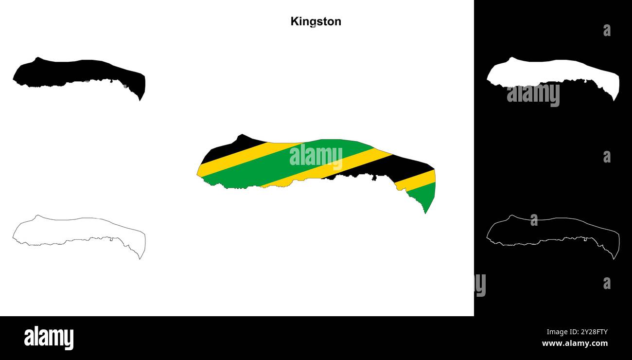 Kingston outline map hi-res stock photography and images - Alamy