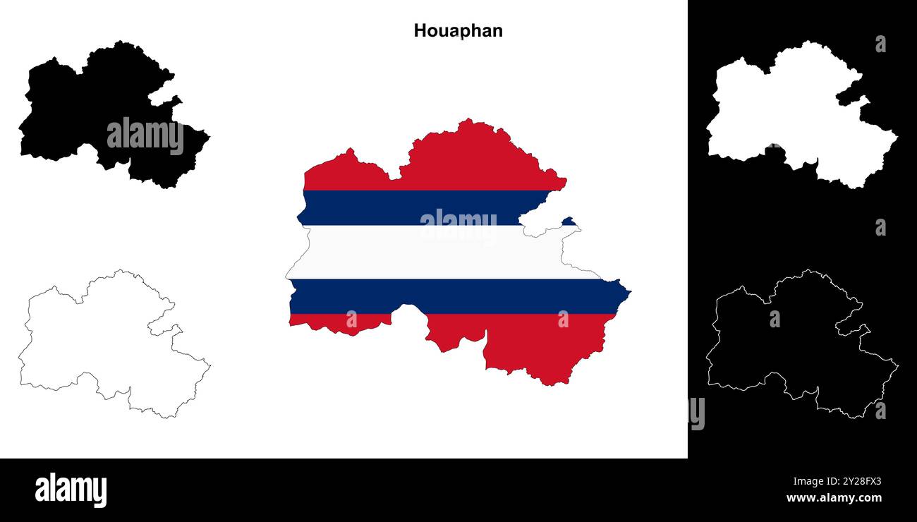 Houaphan vector outline map Stock Vector Images - Alamy